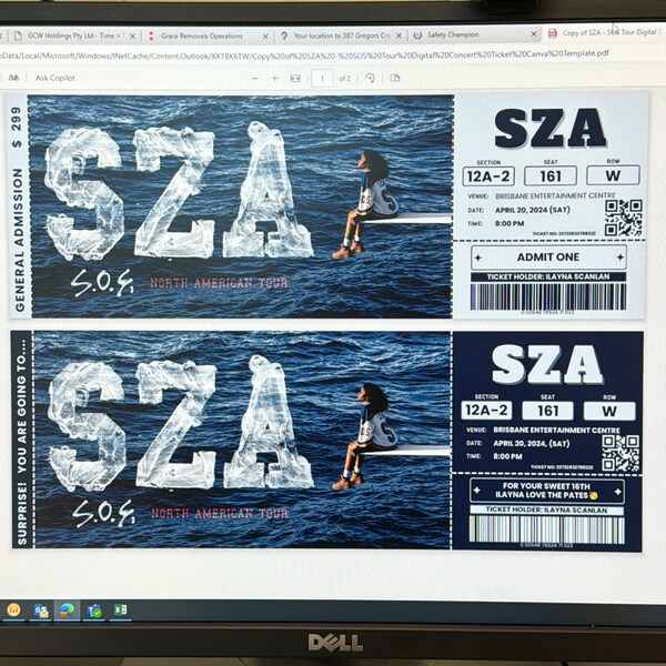 Short N' Sweet Tour Ticket Editable Canva Template Commemorative ...