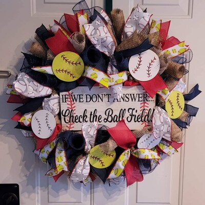 Baseball Sign, Baseball Sign for Wreath, If We Don't Answer Check the ...