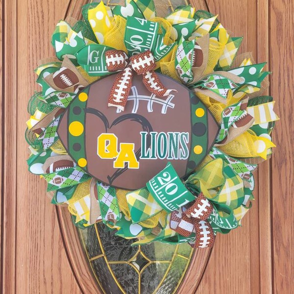 Personalized Football Door Wreath Choose Your Team and Colors: Fall ...