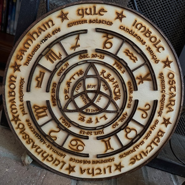 Wooden Laser Cut Sabbat Wheel of the Year Calendar - Etsy