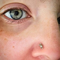 Mini Fishbone Sterling Silver Nose Stud / Nose Screw, Jewelry Nose Stud ...