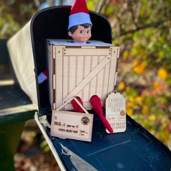 Elf Arrival Box Crate SVG ,christmas Laser, Elf Props , Christmas Laser ...