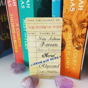 ACOTAR House of Wind Library Card Bookmark A Court of Thorns and Roses ...