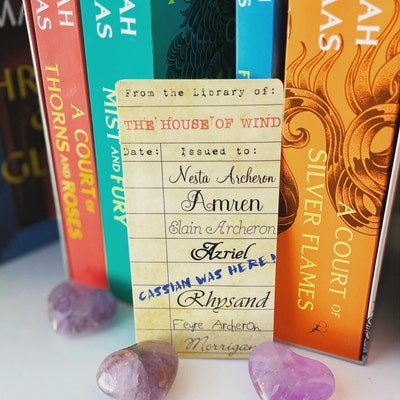 ACOTAR House of Wind Library Card Bookmark A Court of Thorns and Roses ...