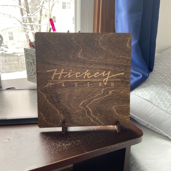 Logo Sign Engraved Wood, Square, Circle, Hanging Sign, Tabletop Sign ...