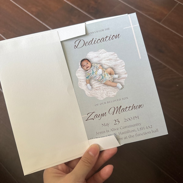 Baby Dedication Invitation Template, Minimalist Dedication, Completely ...