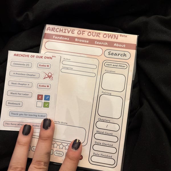 Ao3-inspired Fanfic Rating Notepad - Etsy