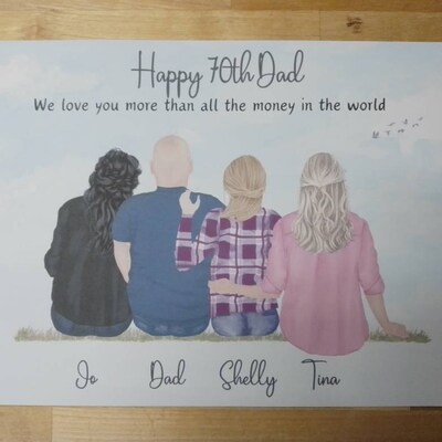 EXTRA LARGE FAMILY Portrait Custom Big Family Print, Personalized ...