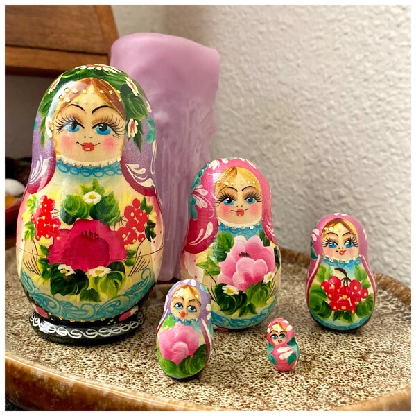 Nesting Dolls, Matryoshka angel With Arch 7 Tall,5 Pieces Inside.hand ...