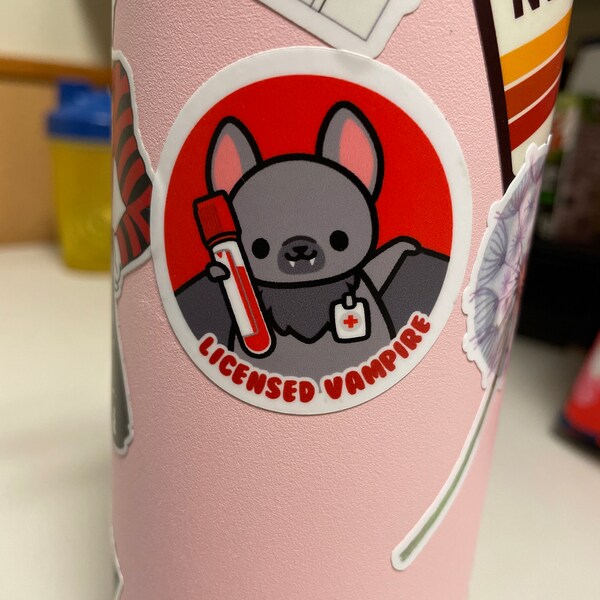 Licensed Vampire Sticker, Phlebotomist Sticker, Nurse Sticker, Blood ...