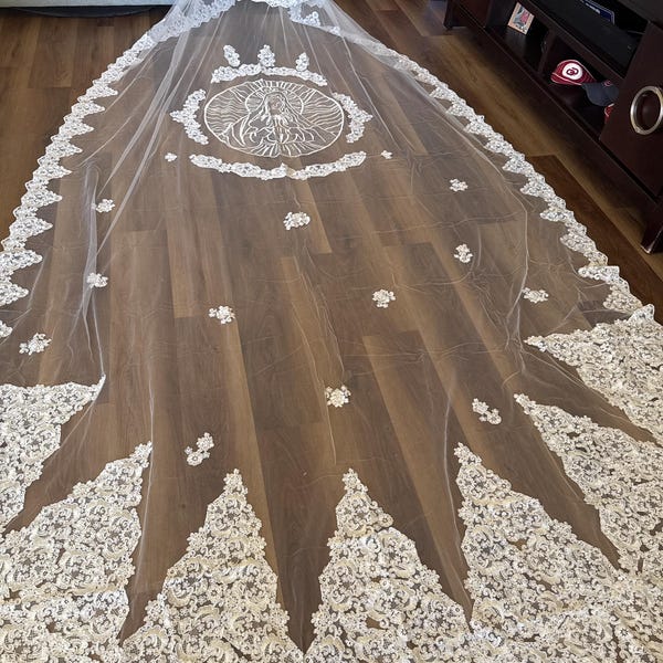 Simple Plain Veil, Ivory Cathedral Veil, Two Layer Veil Hand Cut Veil ...
