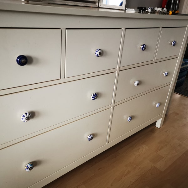 Assorted Blue and White Ceramic Knobs Ceramic Door Knobs Kitchen Cabinet Drawer Pulls - Etsy