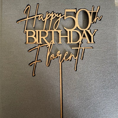 50th Birthday Cake Topper, Happy 50th Birthday Cake Topper ...