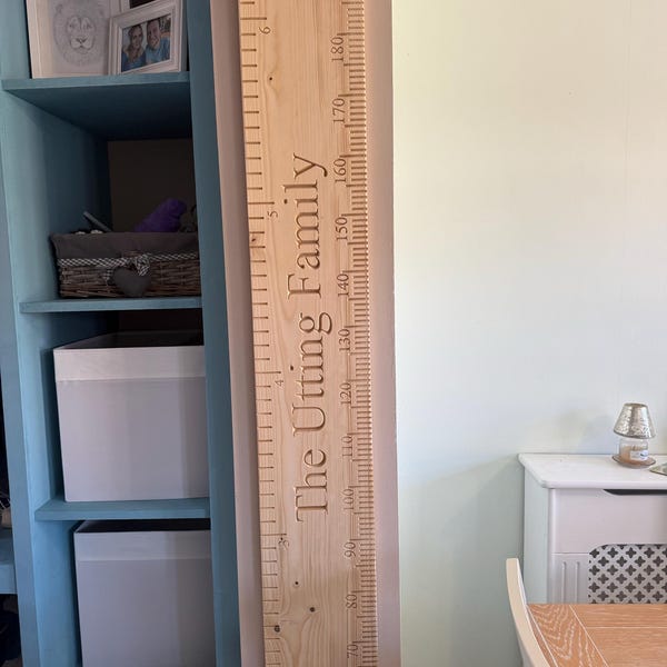 Personalised Wooden Height Chart Ruler: Family Growth Tracker - Etsy UK