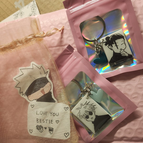 Gojo Satoru & Geto Suguru Keychain | JJK Inspired Jewelry | Polymer ...