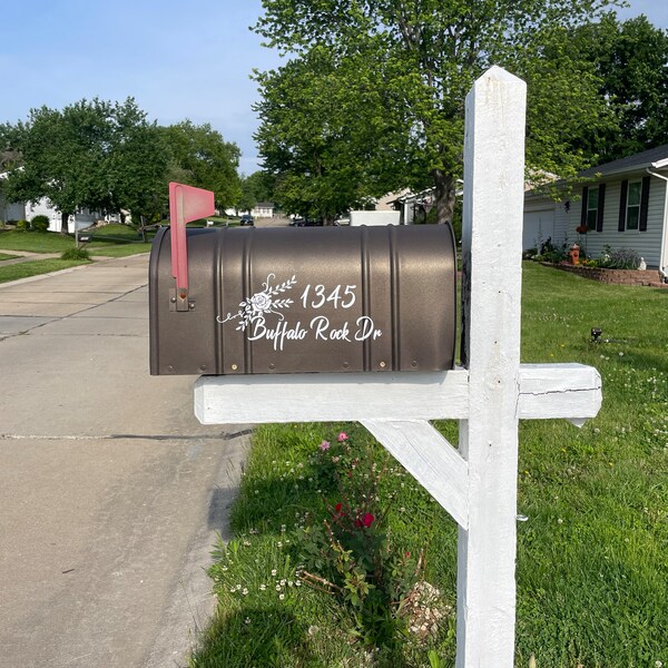 Mailbox Decal /flower Decal / Mailbox Decal Monogram/ Mailbox Decal ...