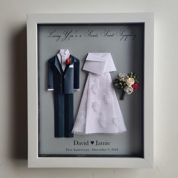 Custom Origami Wedding Frame | Anniversary Gift With Personal Photos ...