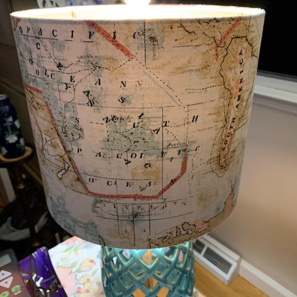 Antique World Map Handmade Lampshade - Etsy