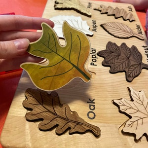 Leaf Puzzle, Montessori Puzzle, Christmas Gift, Wooden Puzzle, Stem Toy ...
