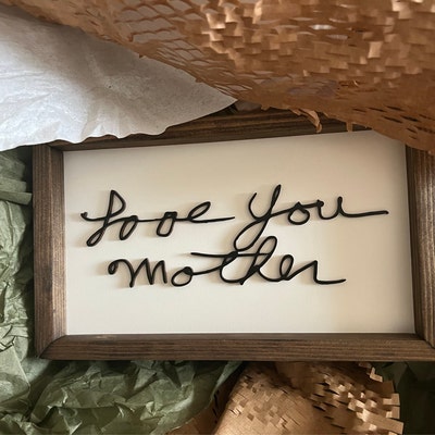 Custom Engraved Single Kids Line Drawing Wood Framed Sign, Kids Drawing ...