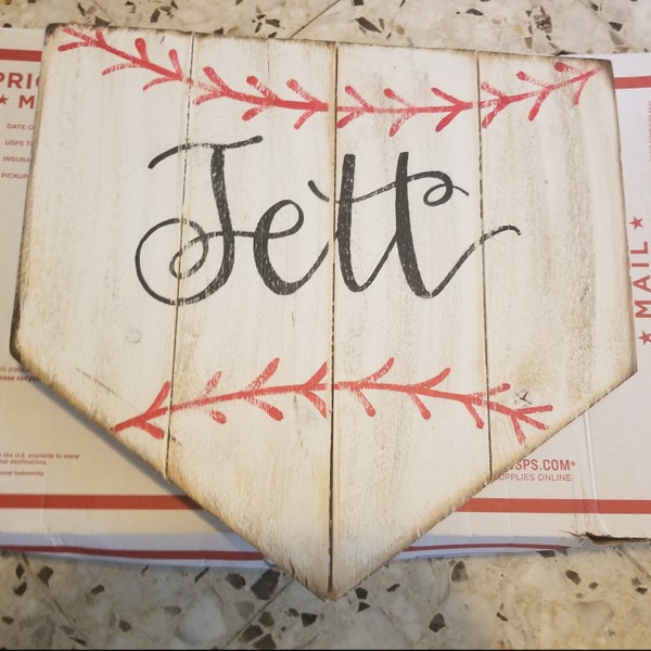 Baseball Sign, Home Plate Sign, Baseball Name Sign, Personalized ...