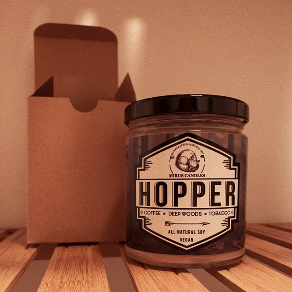 Hopper Soy Candle | Stranger Things - Fandom Candle - 8oz All Natural ...