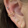 14K Solid Gold Double Row Helix Earring/16g/18g Cartilage Hoop/hinged ...