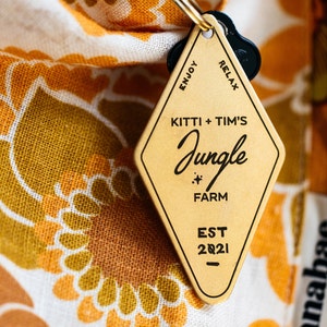 Personalized Vintage Hotel Keychain // Gold Key Ring // Personalised ...