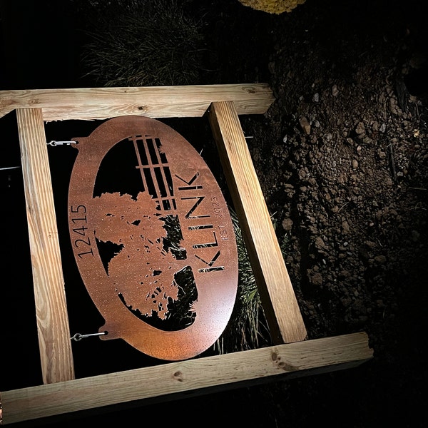 Large Metal Sign With Oak Tree Fence Customized With Your Name - Etsy