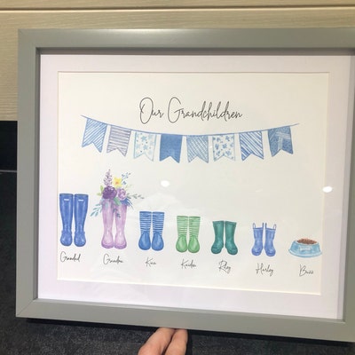 Personalised Family Wellie Print Personalised Family Print Custom ...