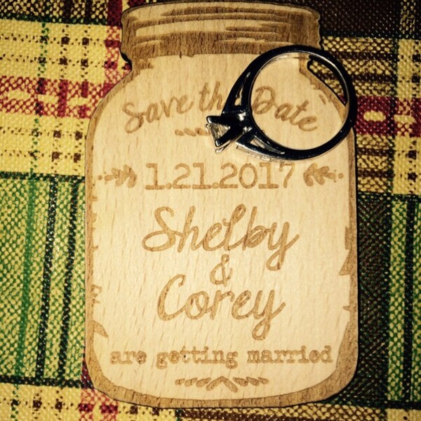Save-the-date Magnets,wooden Mason Jar Magnets, Save the Date Magnets ...