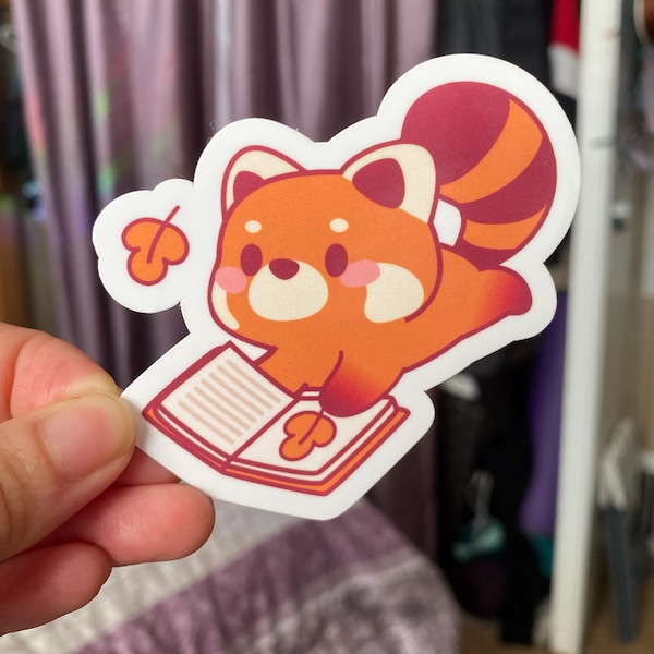 Cute Kawaii Autumn Red Panda Stickers - Etsy