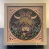 3D Highland Cow Shadow Box, Farm Shadow Box SVG, Layered Papercut ...