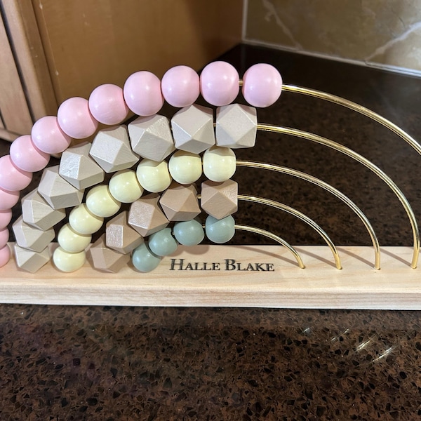 4 Ring-personalized Rainbow Abacus, Nursery Decor Bohemian, Abacus ...