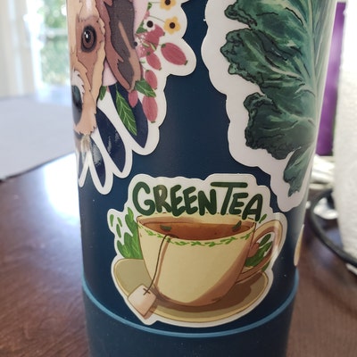 Green Tea Vinyl Sticker - Etsy
