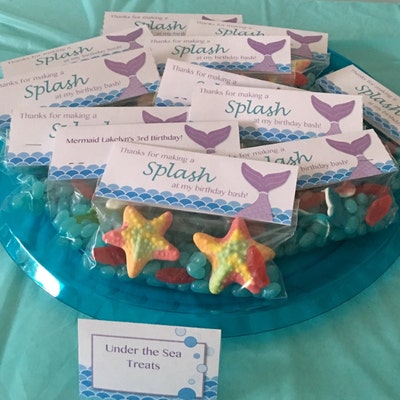 Mermaid Birthday Bag Toppers, DIY Editable Treat Bag Labels, INSTANT ...