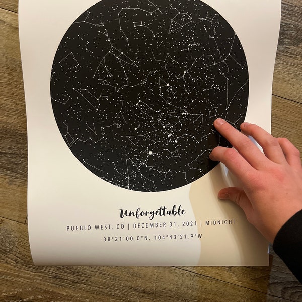 Star Map by Date, Custom Star Map, Constellation Map, Star Map Print ...