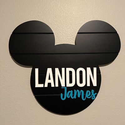 Mickey Mouse Sign Mickey Name Sign Custom Mickey Sign Disney Nursery ...