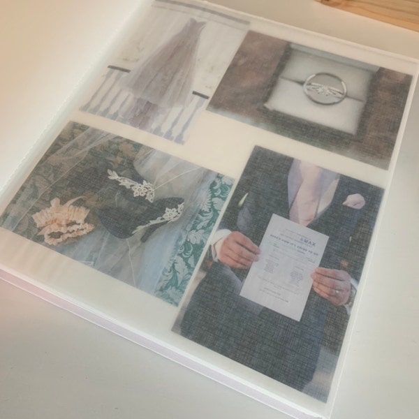 Large White Traditional Book Bound Plain Photograph Album With Opaque ...