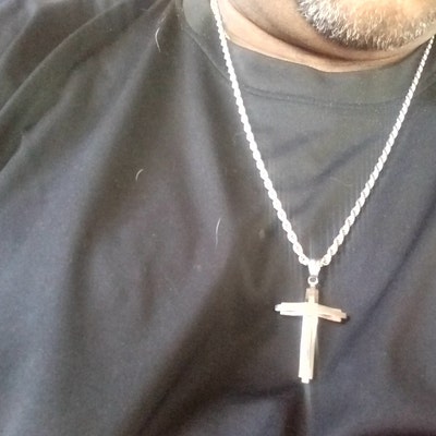 Stainless Steel Silver Rope Chain Waterproof Bracelet Necklace for Men ...