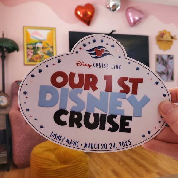 Our 1st Disney Cruise Ship Name Tag Family Magnet - Personalized Disney ...