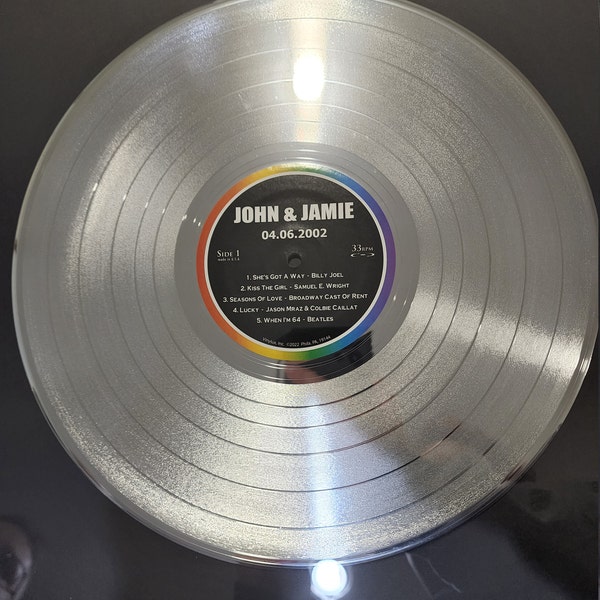 PERSONALIZED Authentic Framed Gold Vinyl Record With Customized Plaque ...