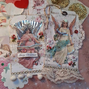 Vintage Christmas Angel, Angel Gift Tag, Mixed Media Angel Tag ...