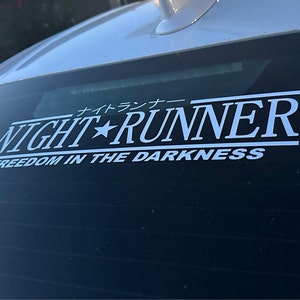 Night Runner Decal Sticker Freedom in the Darkness windshield, Windows ...