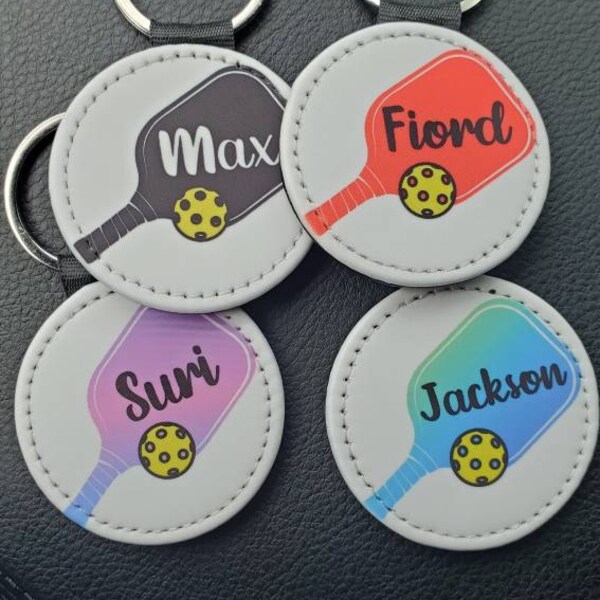 PU Vegan Leather Custom Name Softball Key Chain, Personalized Sports ...