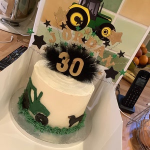 Tractor Cake Topper /centre Piece . Made With Your Choice of Name and ...