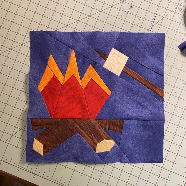 CAMP FIRE Paper Pieced Block Pattern in PDF - Etsy
