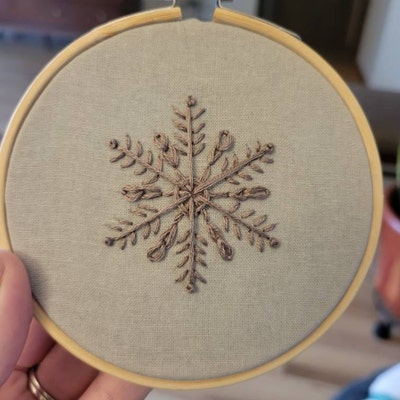 Five Snowflakes Christmas Embroidery Pattern Video Tutorial, Beginner Embroidery PDF Pattern ...