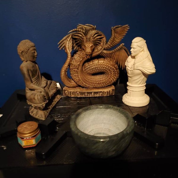 Quetzalcoatl Statue: Mayan Aztec Wood Dragon Totem - Etsy