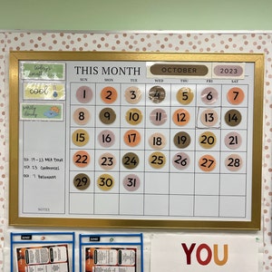 Rainbow WATERCOLOR PAINT Classroom Calendar - Etsy